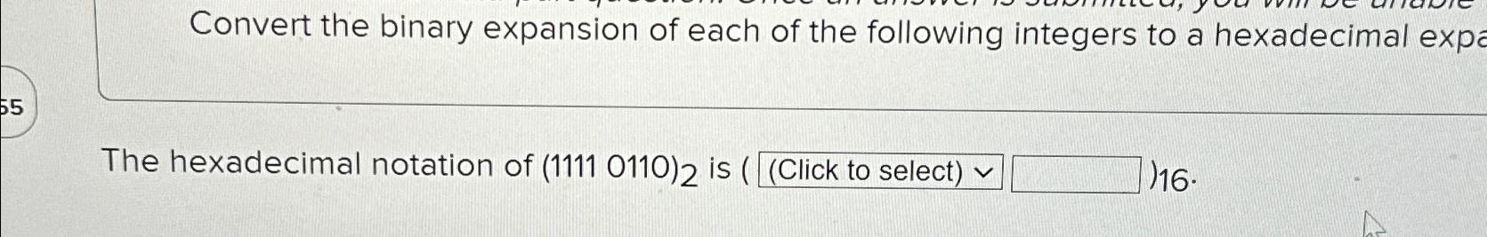 Solved Convert the binary expansion of each of the following | Chegg.com