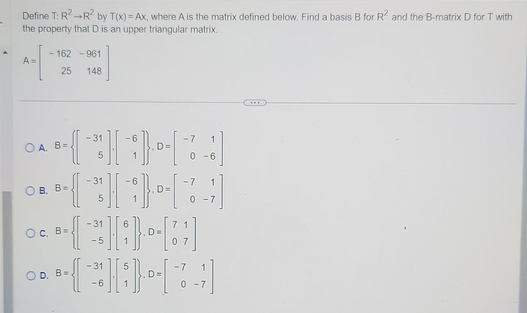 Solved Define T:R2→R2 by T(x)=Ax, where A is the matrix | Chegg.com
