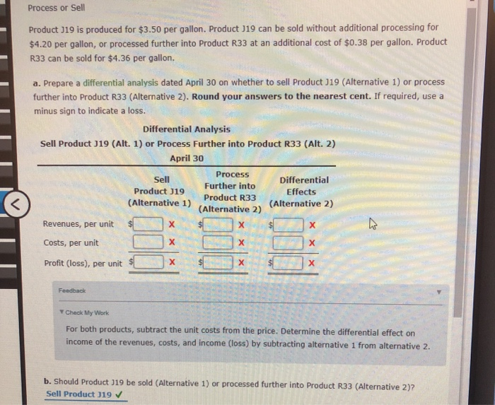 Solved Process or Sell Product 319 is produced for $3.50 per | Chegg.com