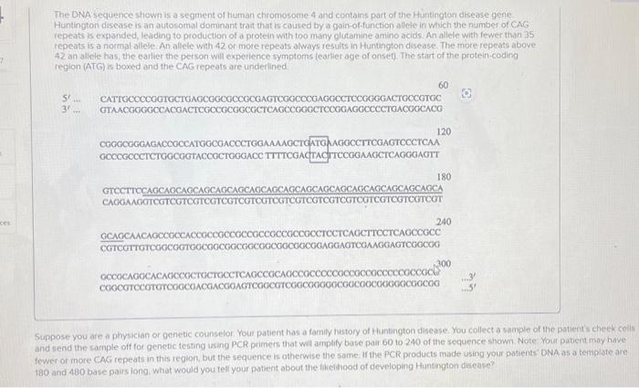 Solved The DNA sequence-shown isa-segment of humari | Chegg.com