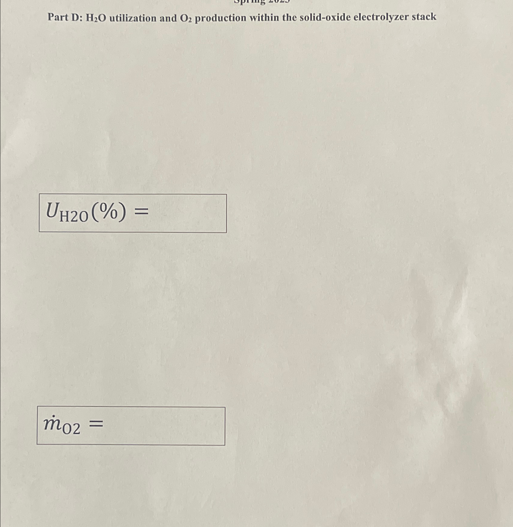 Solved Part D: H2O ﻿utilization and O2 ﻿production within | Chegg.com