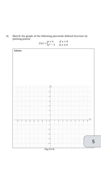 Solved 6) Sketch the graph of the following piecewise | Chegg.com