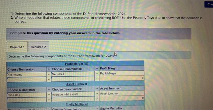 Solved Determine the following components of the DuPont | Chegg.com