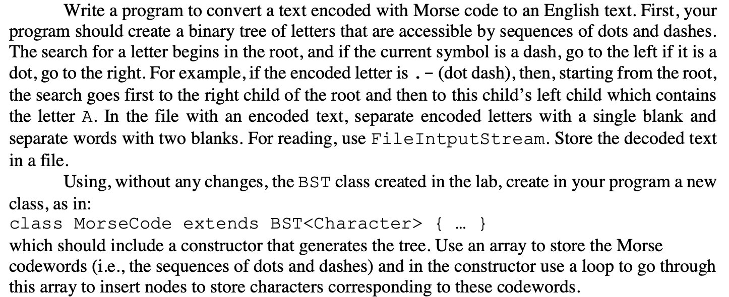 Solved Write a java program to convert a text encoded with | Chegg.com