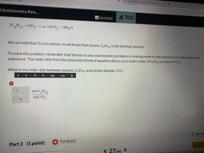 Solved Chemistry: An Atom Food Stoichiometry Revi.. 01/15/21 | Chegg.com