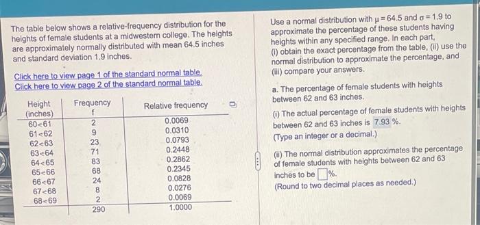 Solved The table below shows a relative-frequency | Chegg.com