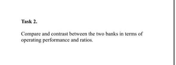 Task 2. Compare and contrast between the two banks in | Chegg.com