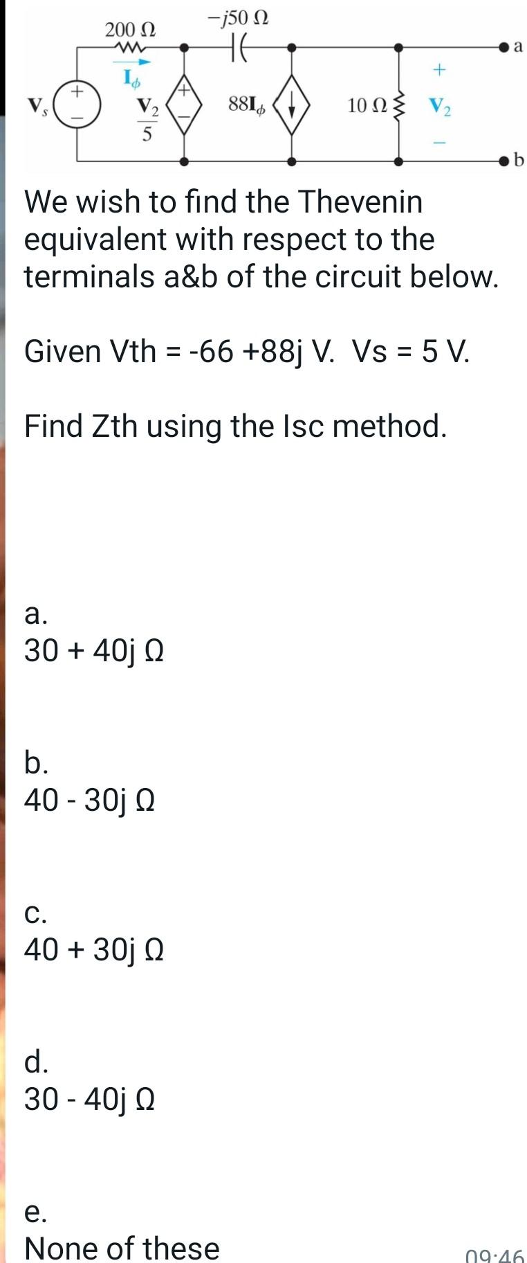 Solved We wish to find the Thevenin equivalent with respect | Chegg.com