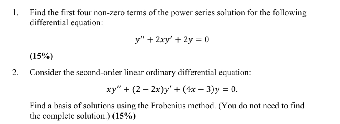 Solved Find the first four non-zero terms of the power | Chegg.com