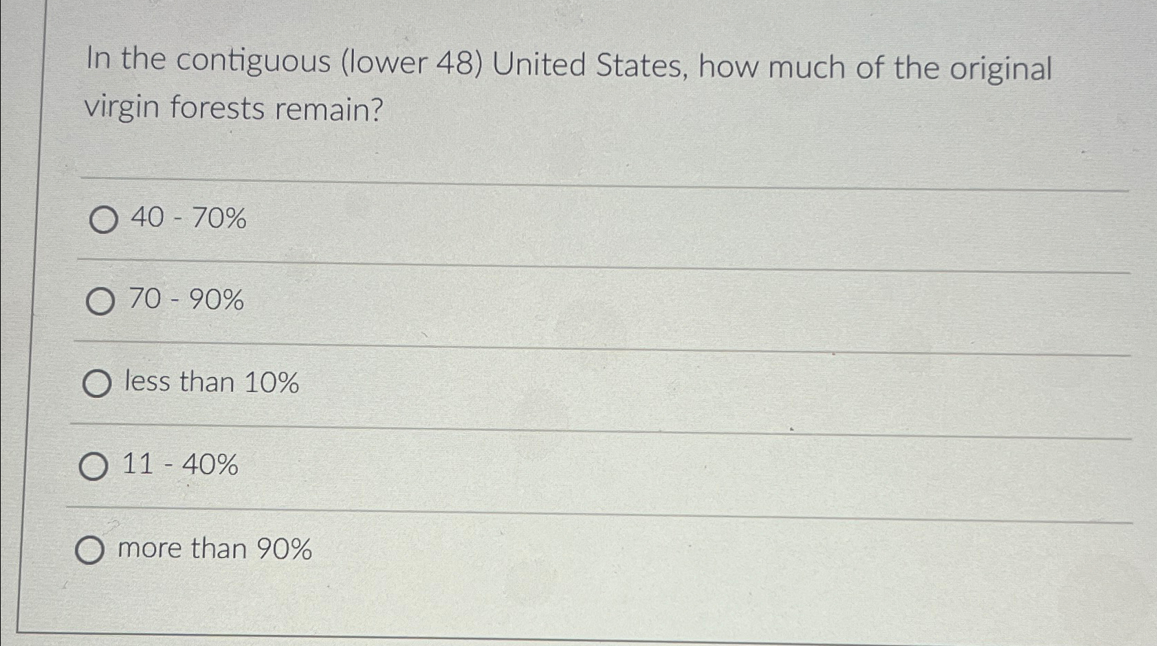 Solved In the contiguous (lower 48) ﻿United States, how much | Chegg.com