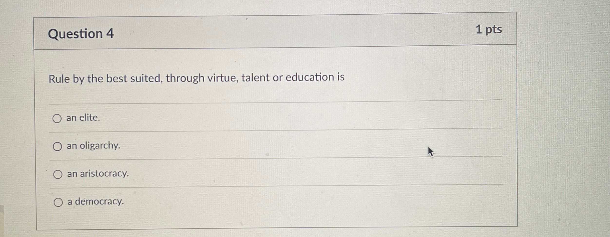 Solved Question 41 ﻿ptsRule by the best suited, through | Chegg.com