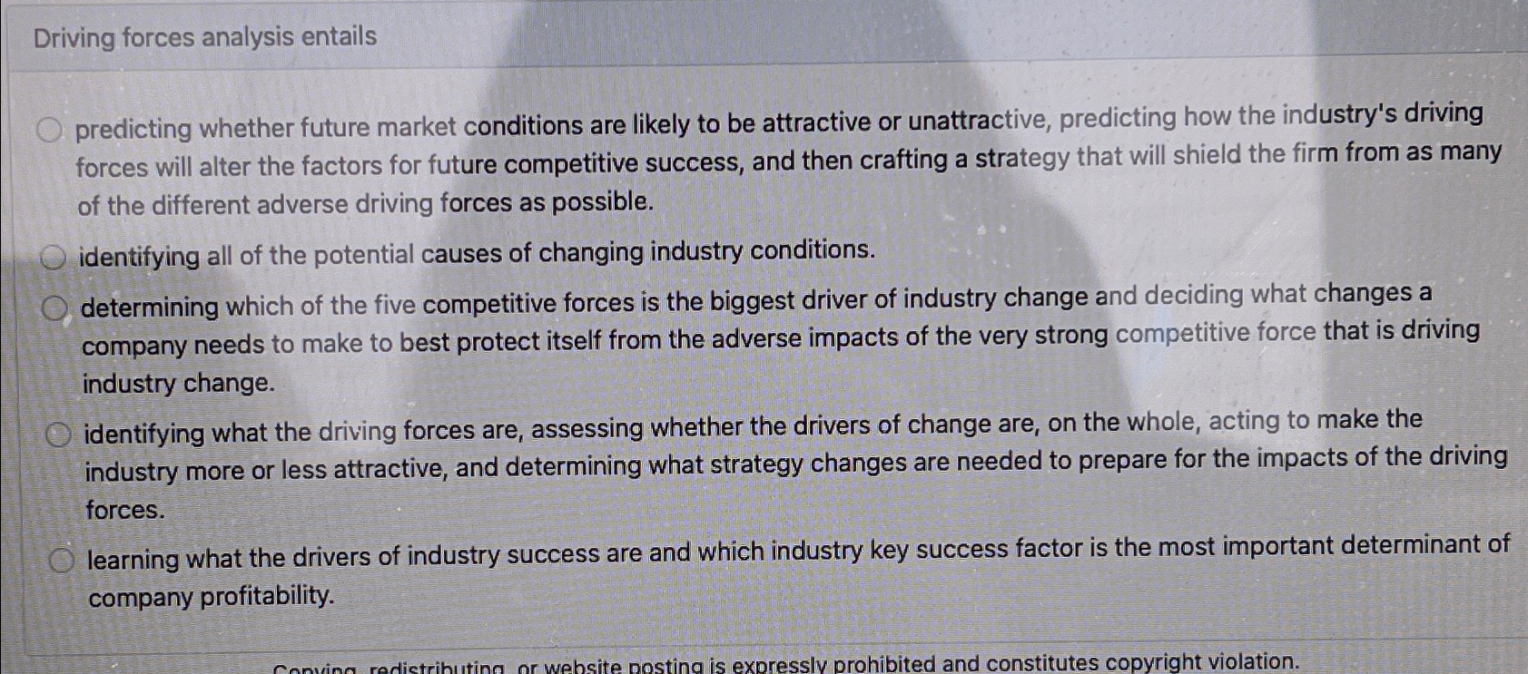Solved Driving forces analysis entailspredicting whether | Chegg.com