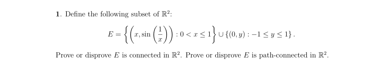 Solved Define the following subset of R2 ﻿:Question in | Chegg.com