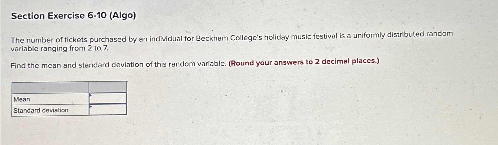 Solved Section Exercise 6-10 (Algo)The number of tickets | Chegg.com