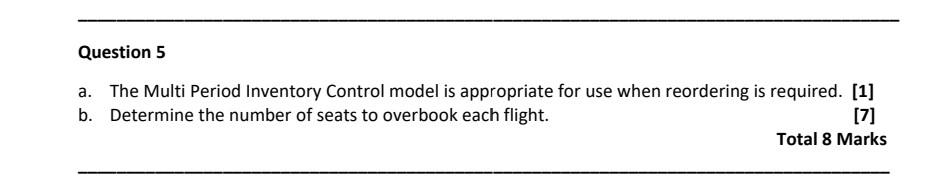 Solved a. The Multi Period Inventory Control model is | Chegg.com