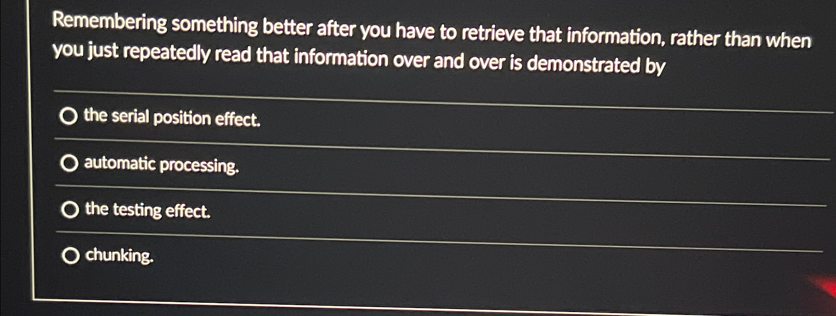 Solved Remembering something better after you have to | Chegg.com
