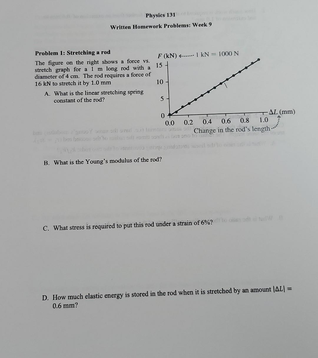 Solved Written Homework Problems: Week 9 Problem 1: | Chegg.com