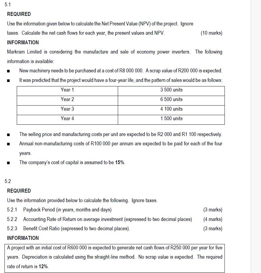 Solved REQUIREDUse the information given below to calculate | Chegg.com