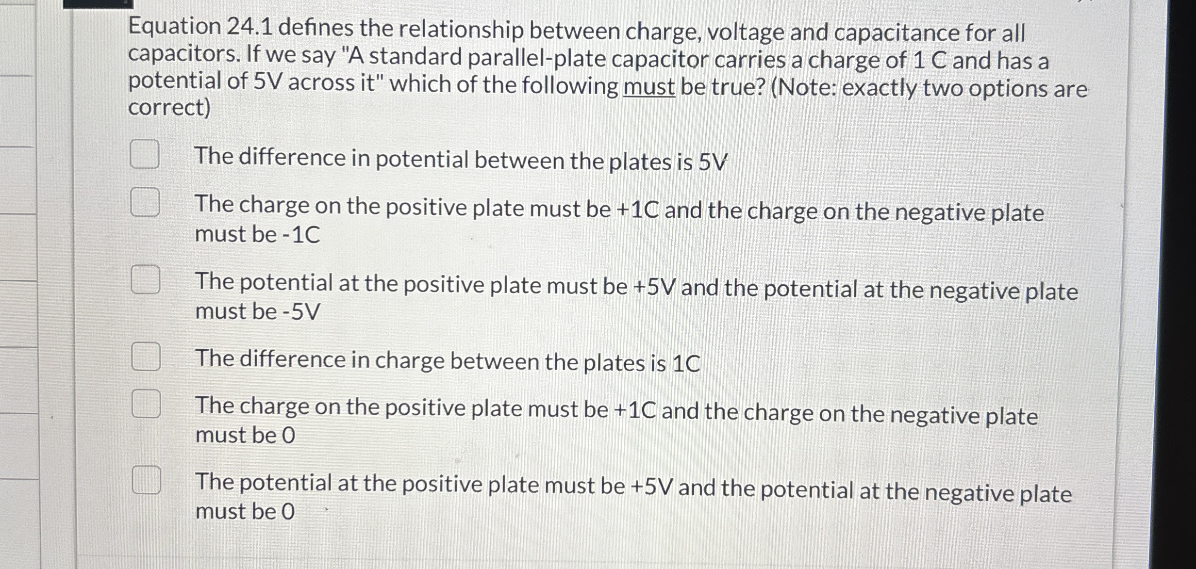 Solved Equation 24.1 ﻿defines the relationship between | Chegg.com