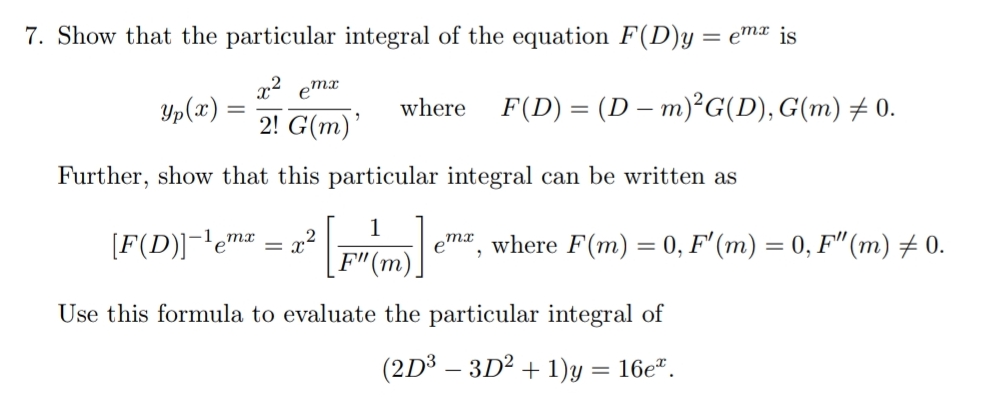Solved Show that the particular integral of the equation | Chegg.com