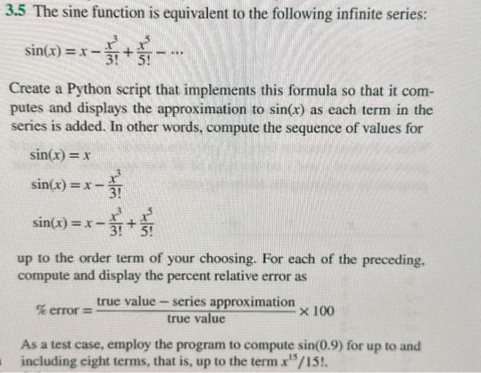 Solved 3.5 The sine function is equivalent to the following | Chegg.com