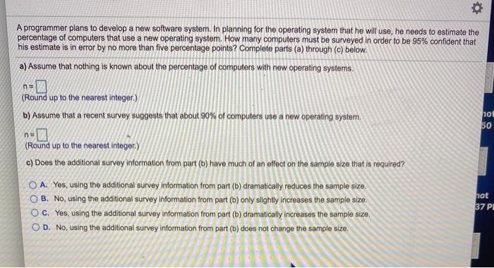 Solved A programmer plans to develop a new software system. | Chegg.com