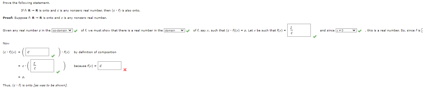 Solved If f:R→R is onto and c is any nonzero real number, | Chegg.com