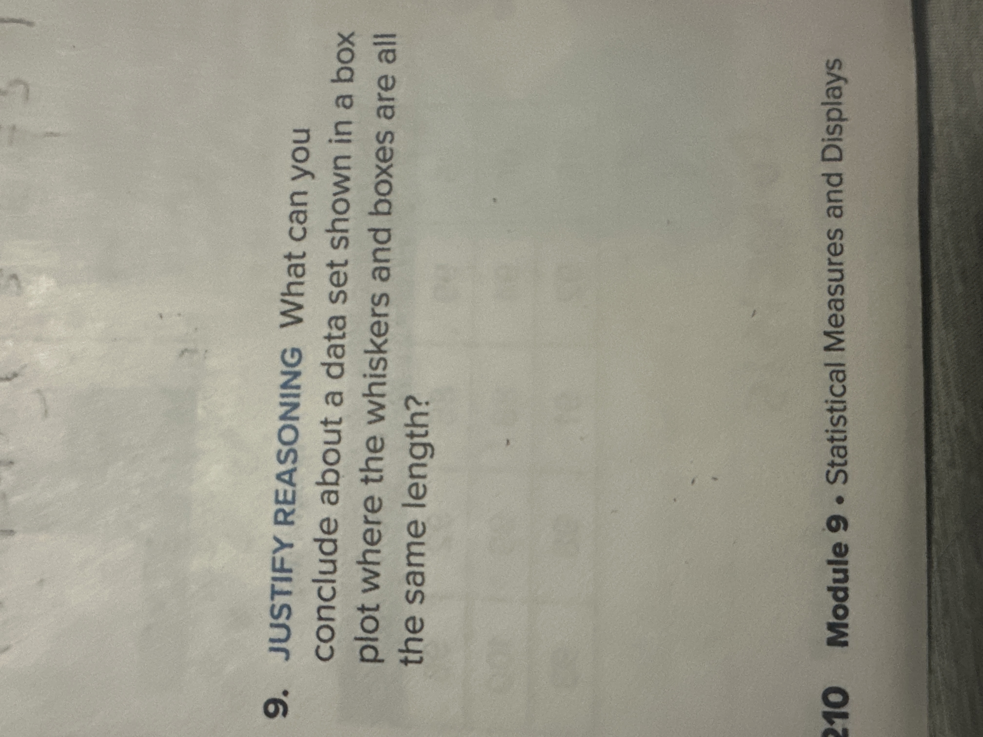 Solved JUSTIFY REASONING What can youconclude about a data | Chegg.com