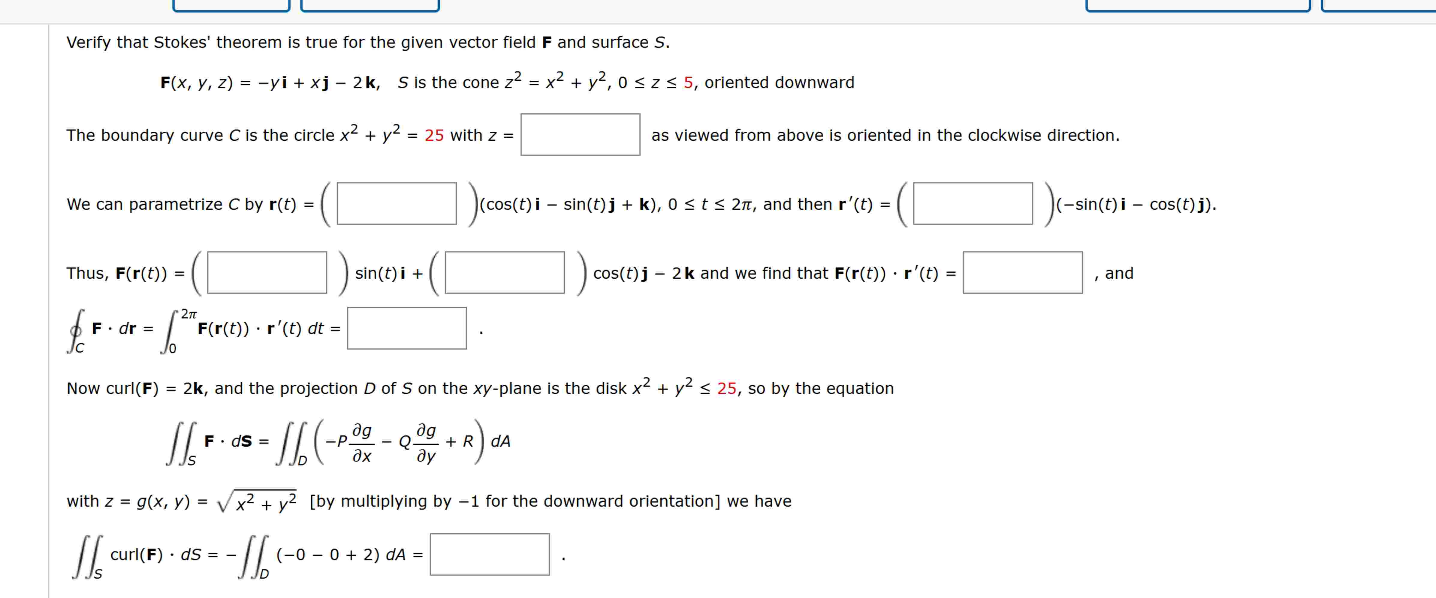 Solved Verify that Stokes' theorem is ﻿true for the given | Chegg.com