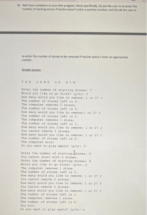 Solved Project 8 Game of NIM Write a program that plays the | Chegg.com