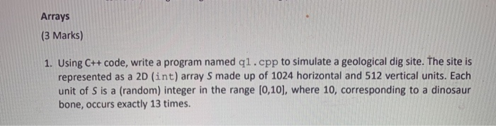 Solved Arrays 3 Marks 1 Using C Code Write A Program 0681