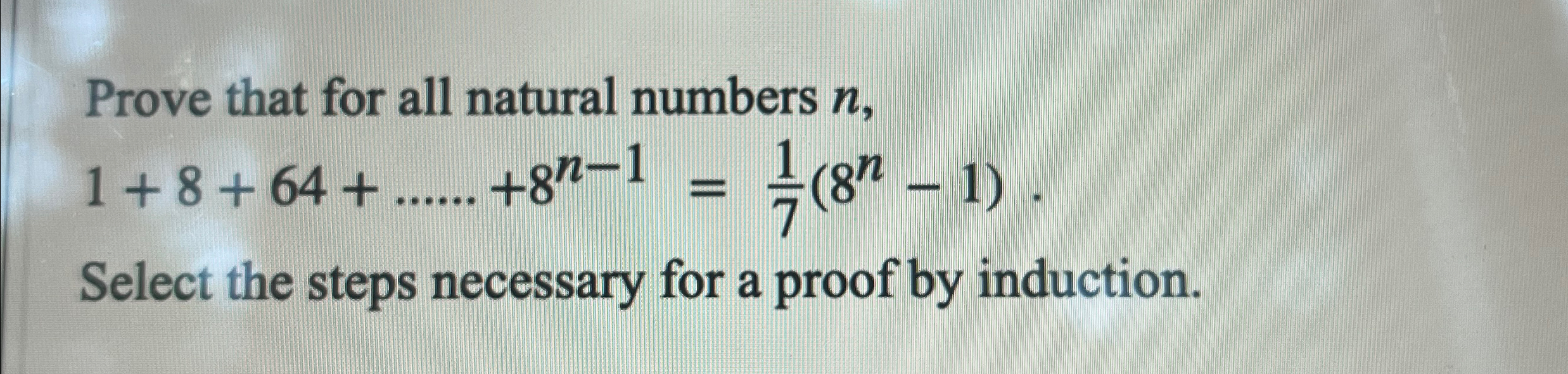 Solved Prove that for all natural numbers | Chegg.com