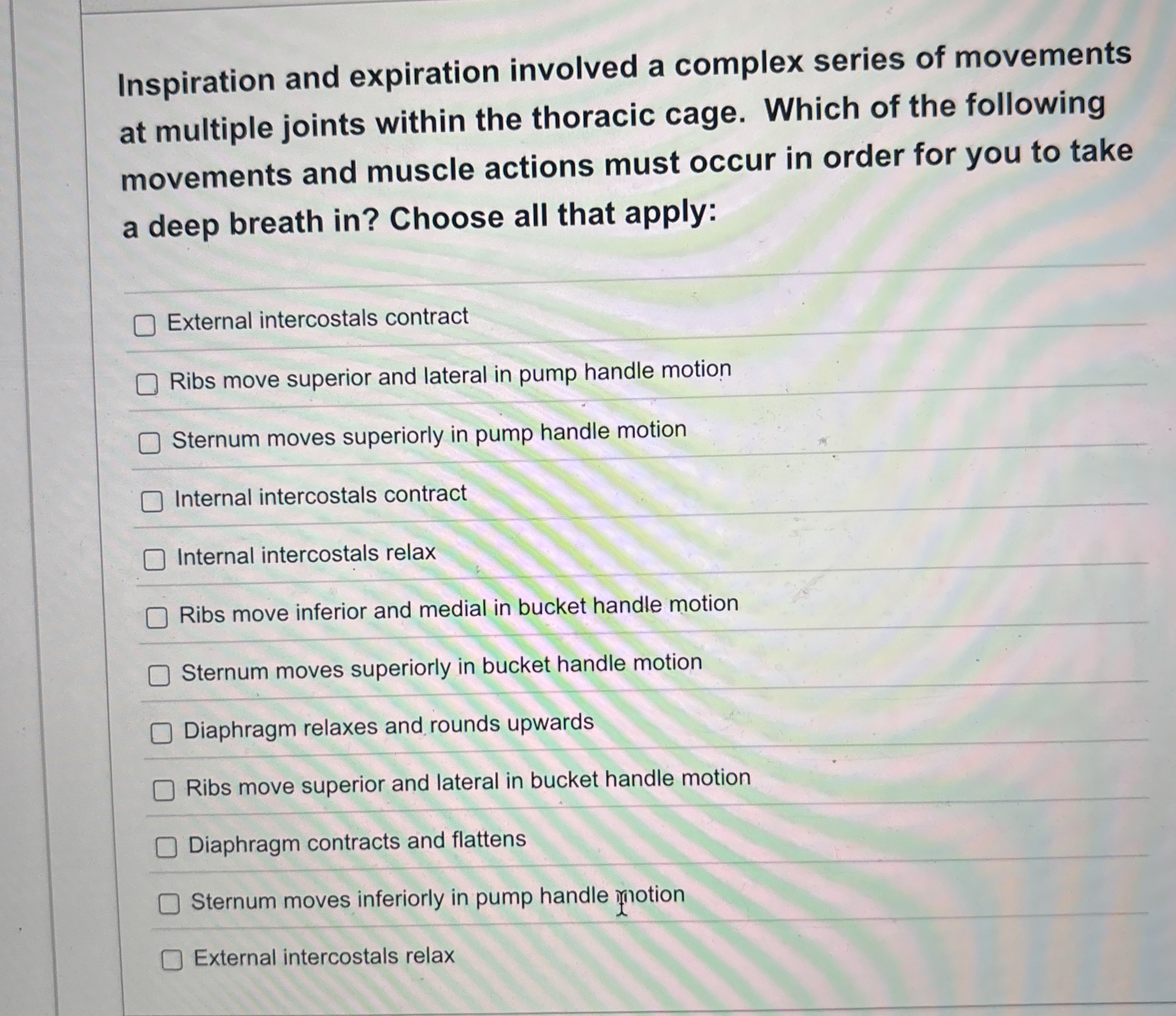 Solved Inspiration and expiration involved a complex series | Chegg.com