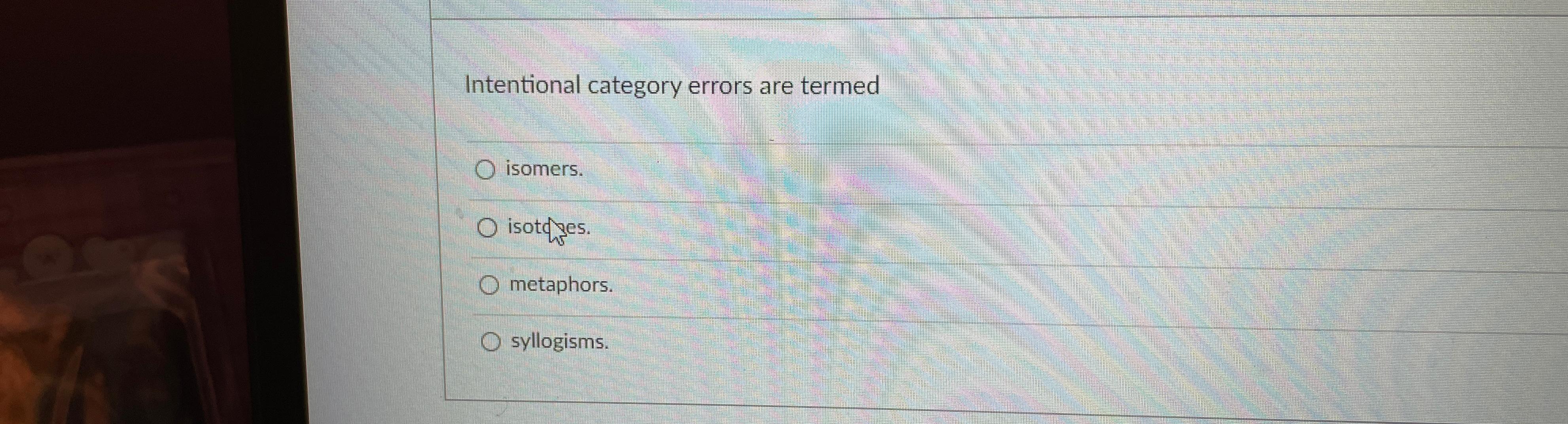 Solved Intentional category errors are | Chegg.com