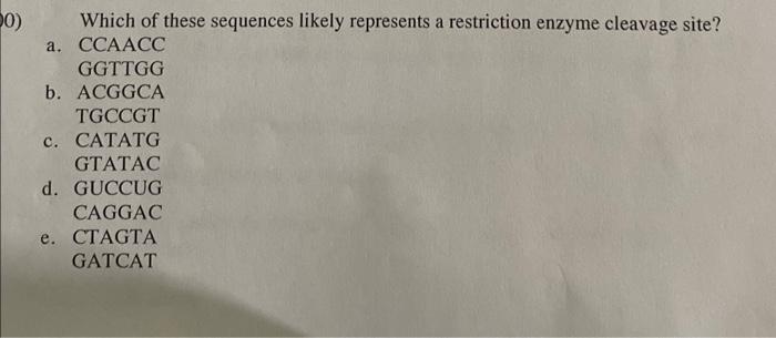 Solved Which of these sequences likely represents a | Chegg.com