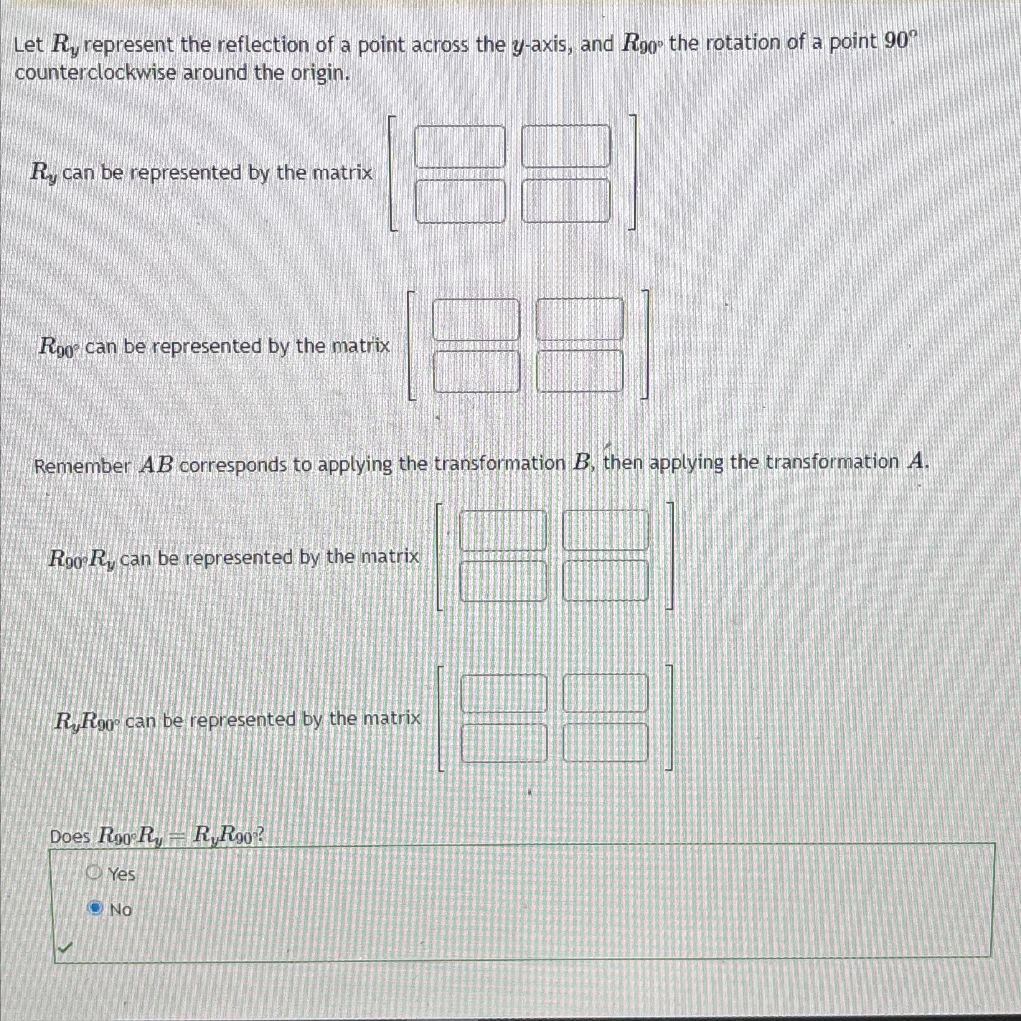 Solved Hello, i need help!!Let Ry ﻿represent the reflection | Chegg.com