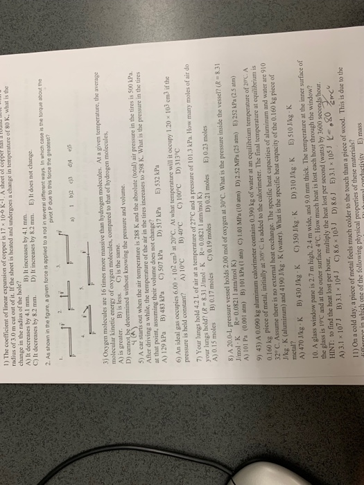 Solved 1 The Coefficient Of Linear Expansion Of Copper Is Chegg solved-1-the-coefficient-of-linear-expansion-of-copper-is-chegg