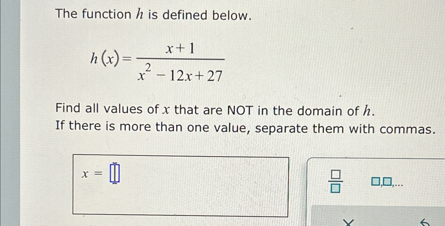 Solved The function h ﻿is defined | Chegg.com