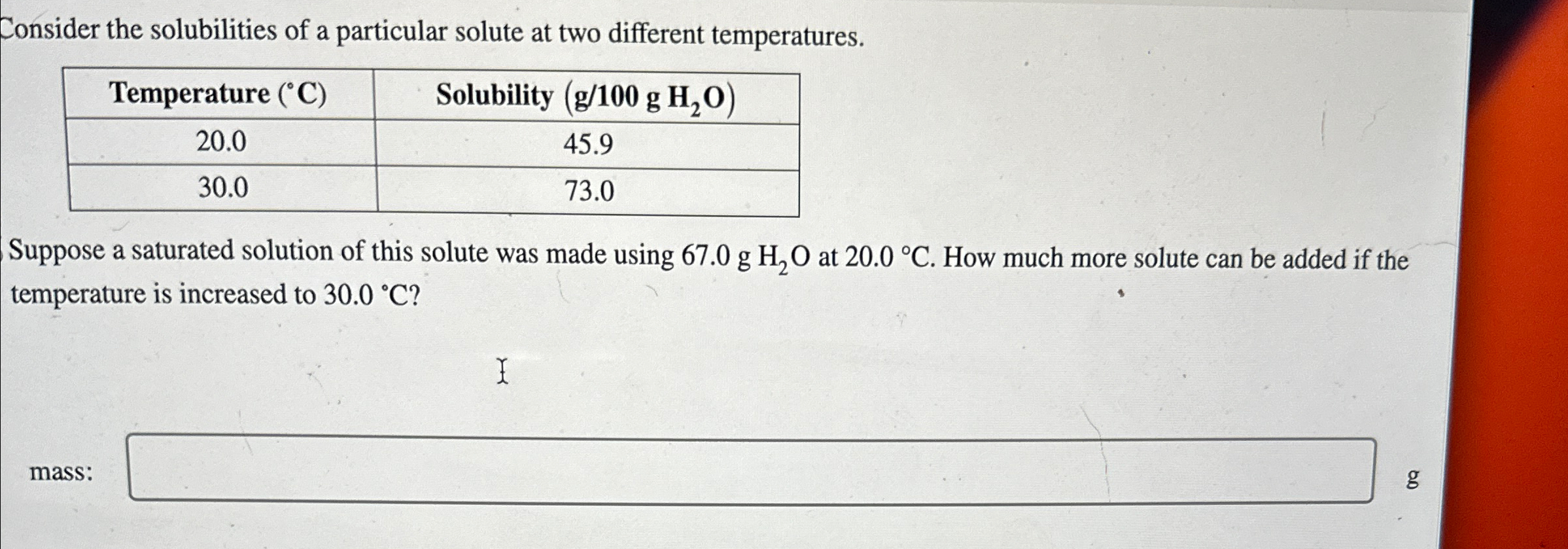 Solved Consider the solubilities of a particular solute at | Chegg.com