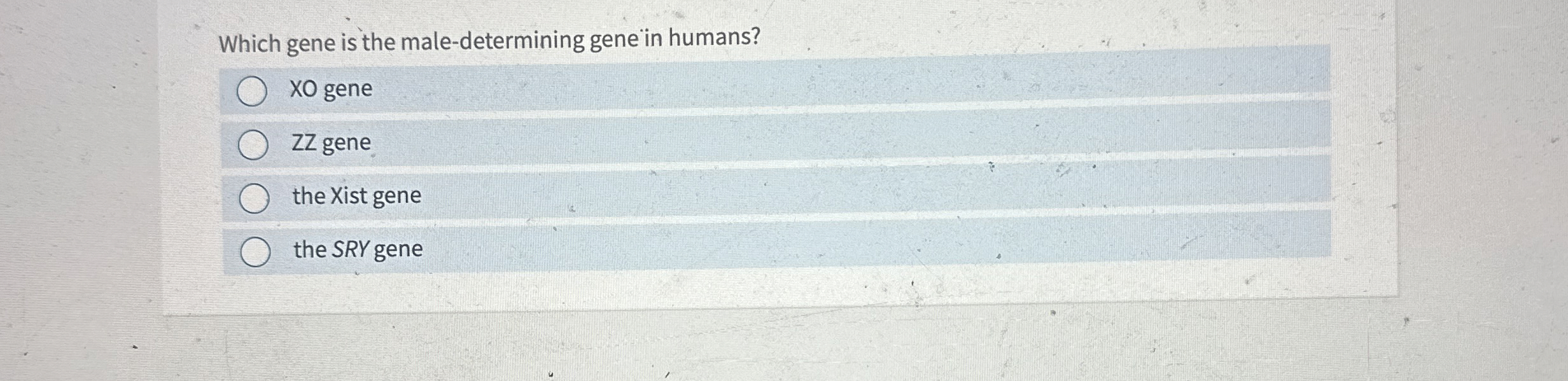 Solved Which gene is the male-determining gene in humans?XO | Chegg.com