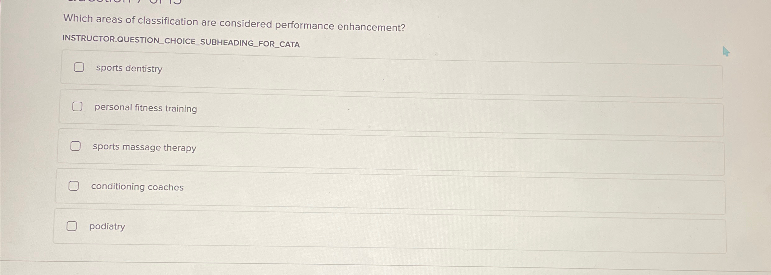 Solved Which areas of classification are considered | Chegg.com