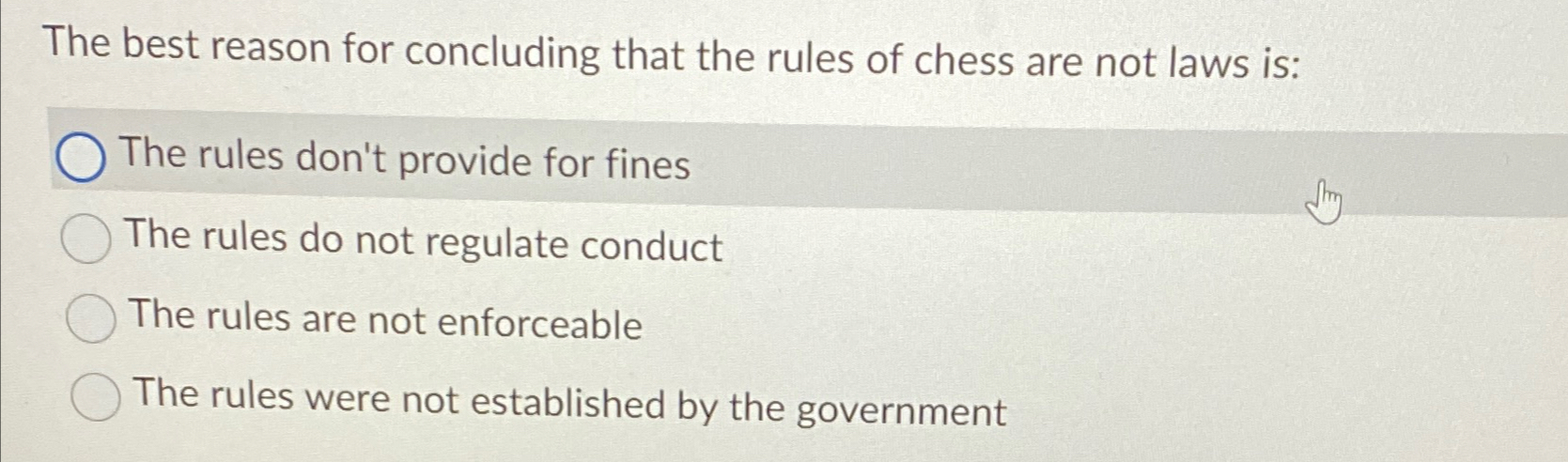Solved The best reason for concluding that the rules of | Chegg.com
