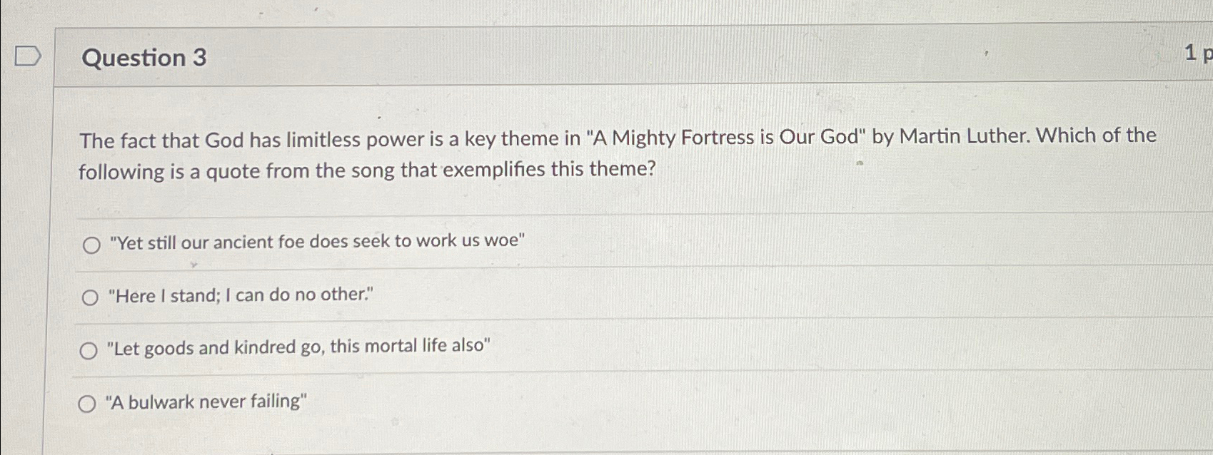 Solved Question 3The fact that God has limitless power is a | Chegg.com