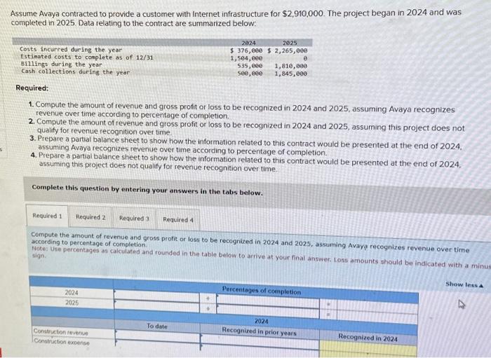Solved Assume Avaya contracted to provide a customer with | Chegg.com