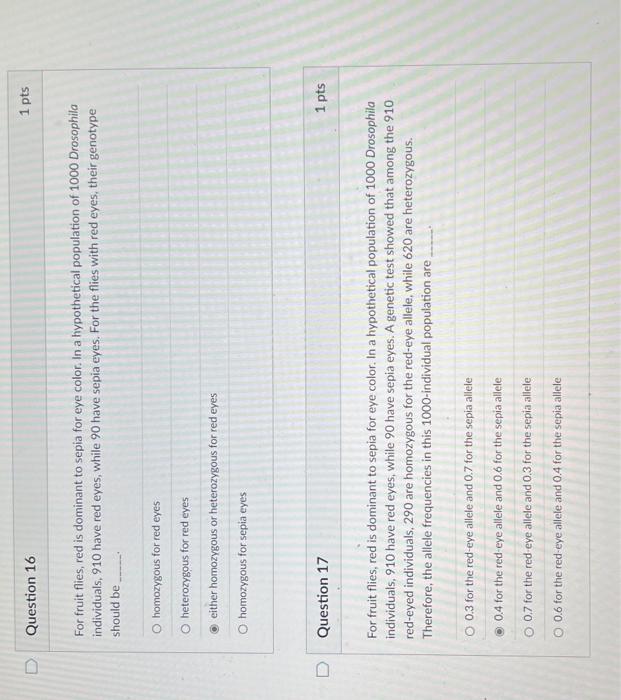 Solved For fruit flies, red is dominant to sepia for eye | Chegg.com