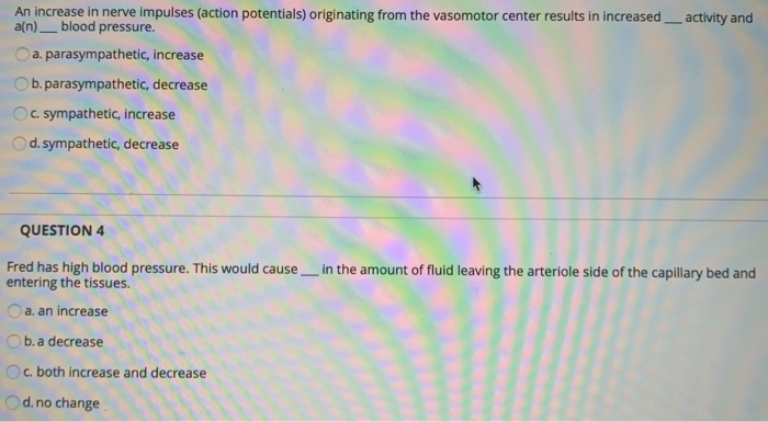 Solved An increase in nerve impulses (action potentials) | Chegg.com