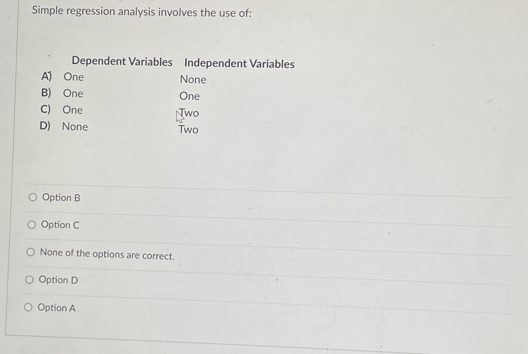 Solved Simple regression analysis involves the use | Chegg.com