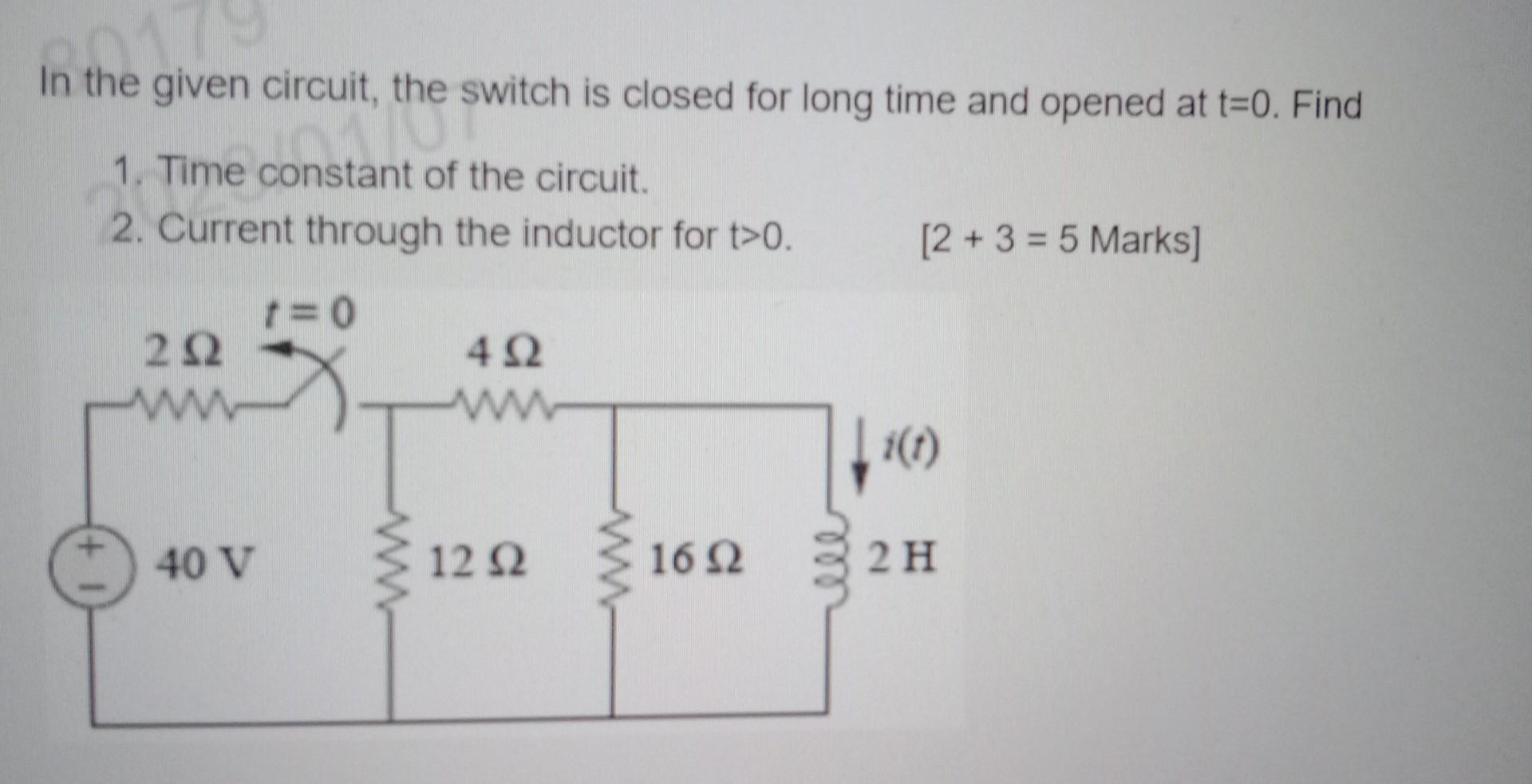 Solved In the given circuit, the switch is closed for long | Chegg.com