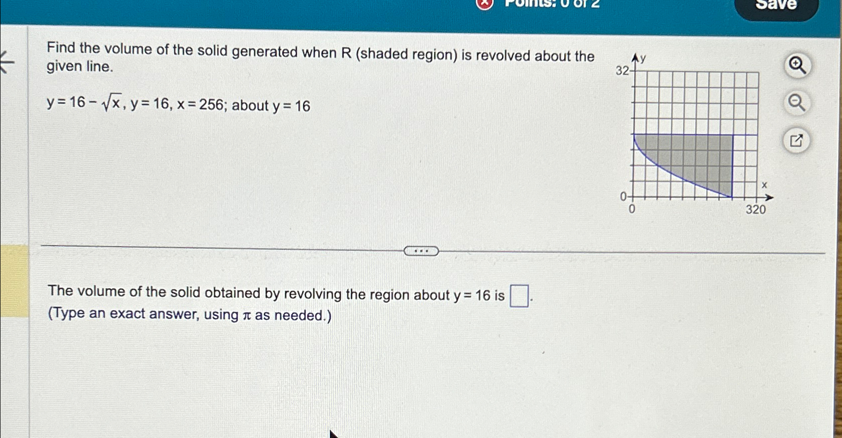 Solved Find the volume of the solid generated when R (shaded | Chegg.com