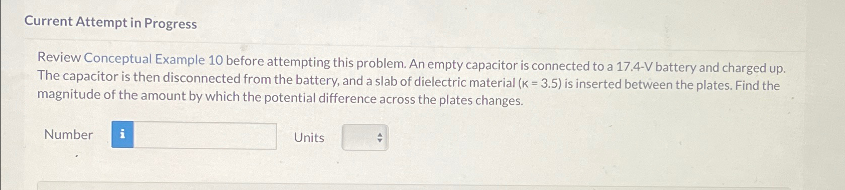 Solved Current Attempt in ProgressReview Conceptual Example | Chegg.com